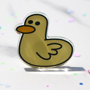 Derpy Duck Acrylic Pin | Duckling | Rubber Duck Pin | Cute Little ...