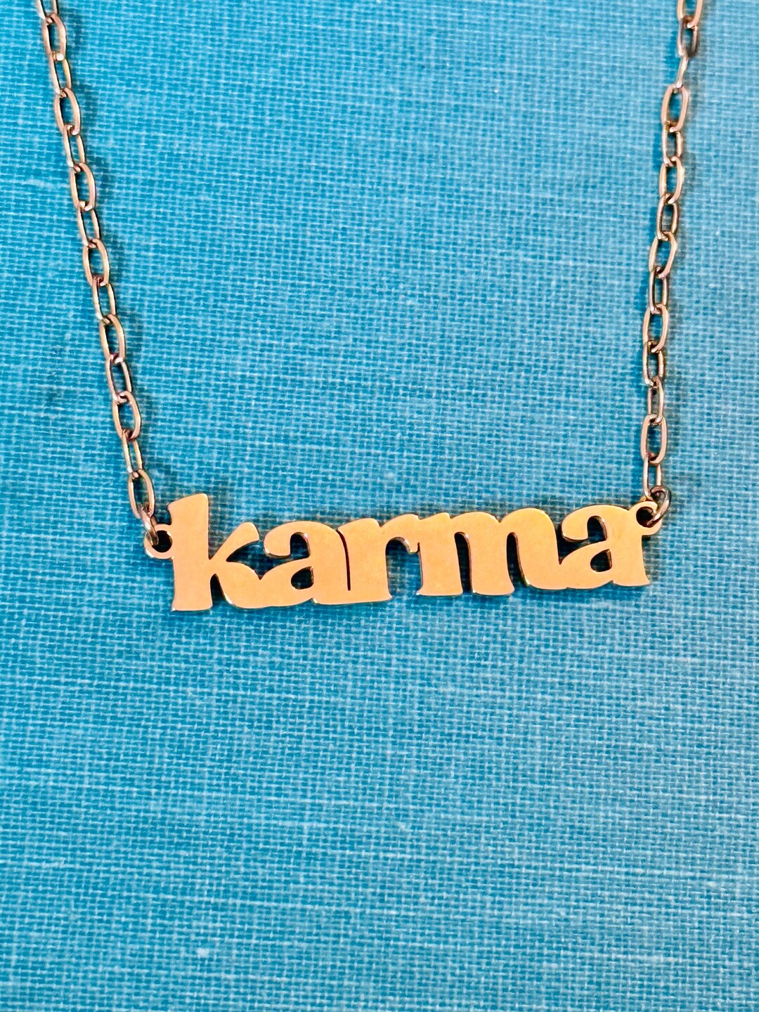 Karma Necklace | Name Plate Necklace | Karma is My Boyfriend Necklace ...