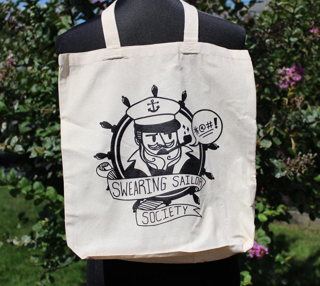 Swearing Sailor Tote Bag | Hand-screen Printed Boating Gift - Etsy