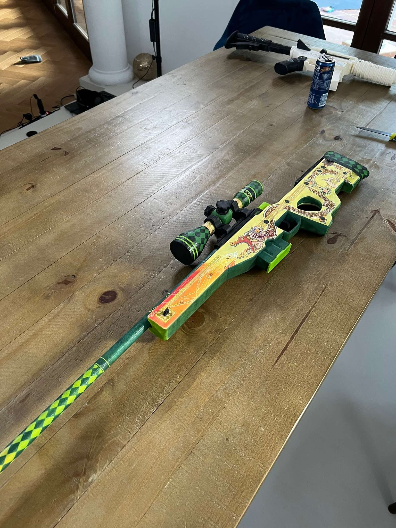 AWP Dragon Lore 1:1 From Csgo / Handmade Modelpainting /stickers ...