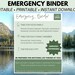 Emergency Binder Template and Printable Family Planner - Etsy Canada