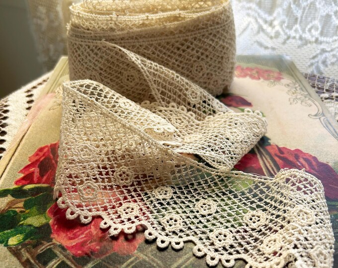 BTY Vintage Lace Irish Crochet Machine Made 2 1/2" Wide Scalloped - Etsy