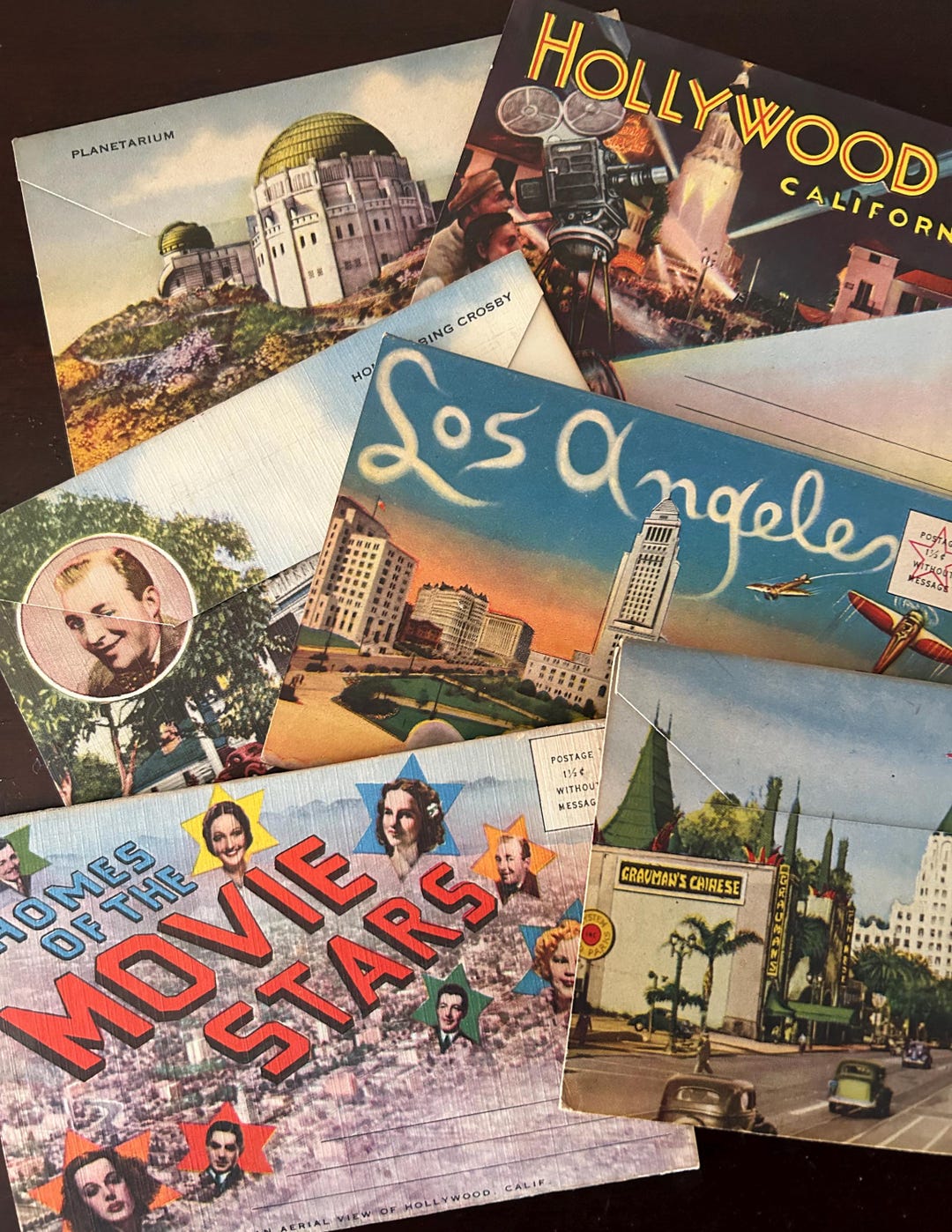 Vintage 1930's Hollywood Fold-out Souvenir Postcards Los Angeles NOS 3 ...