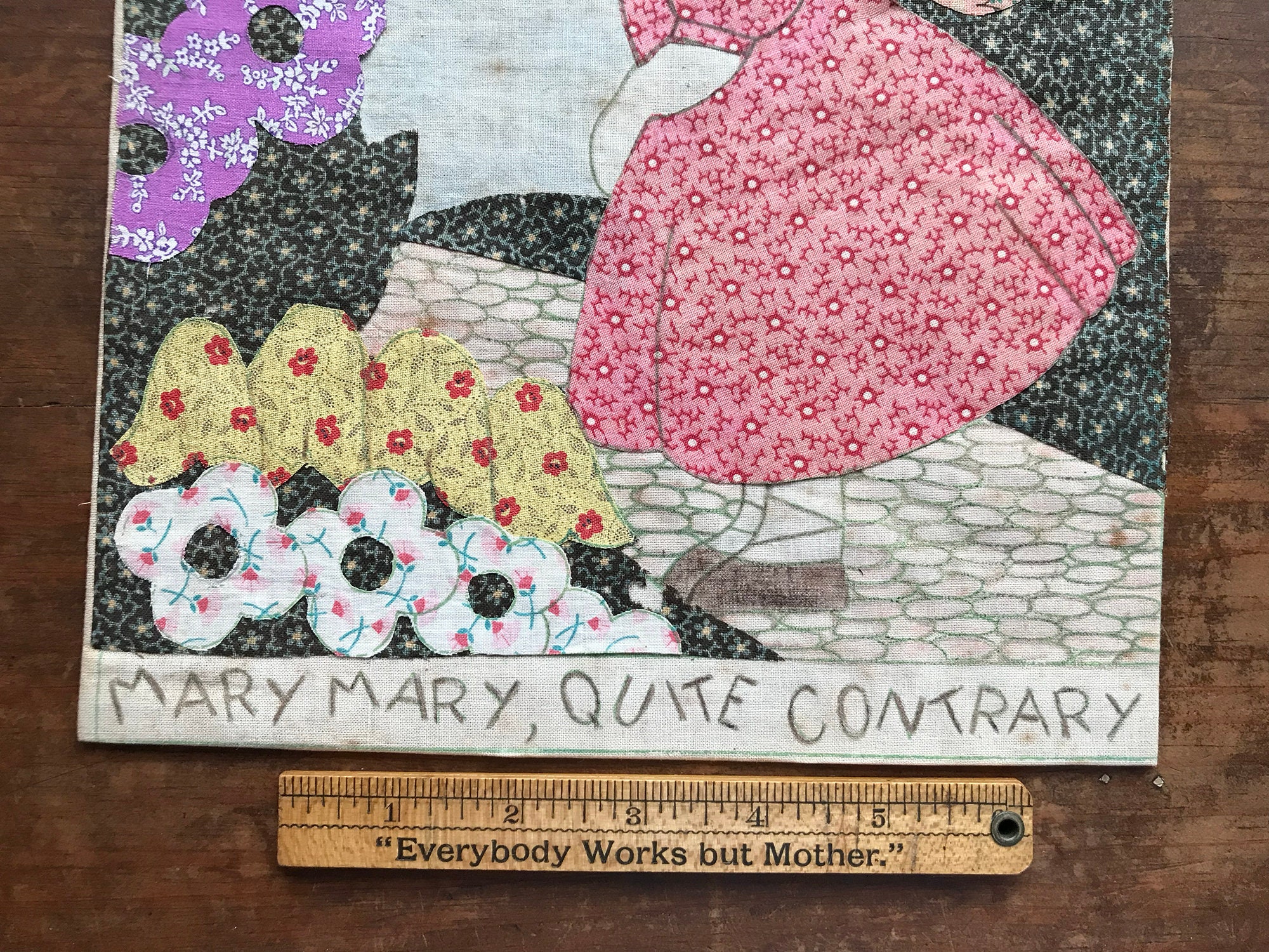 Mary Quite Contrary 1920's Applique Quilt Wall Art Garden - Etsy