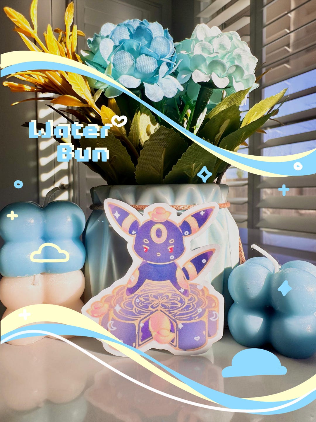 Japanese Night Dark Cat Mooncake Lunar New Year Sticker - Etsy