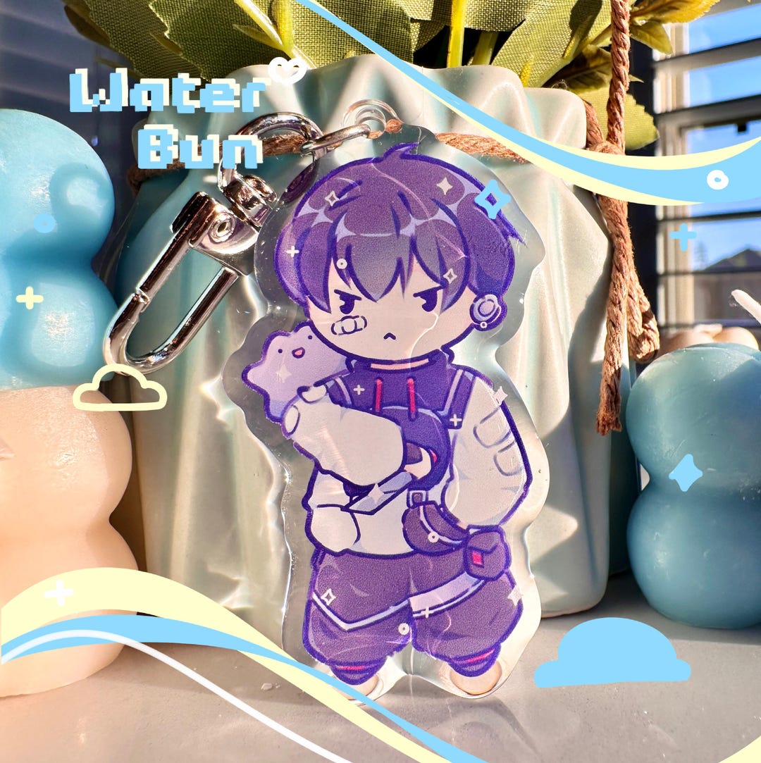 Gunner Duo Asian Boy + Purple Slime Keychain - Etsy