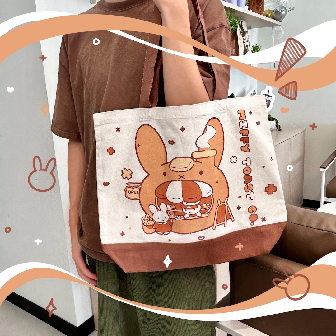 Bunny Bread Toast Canvas Tote Bag - Etsy