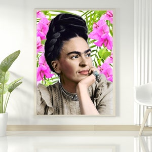 Frida Kahlo Poster, Wall Art, Mexican Folk Art, Modern Art, Home Decor ...