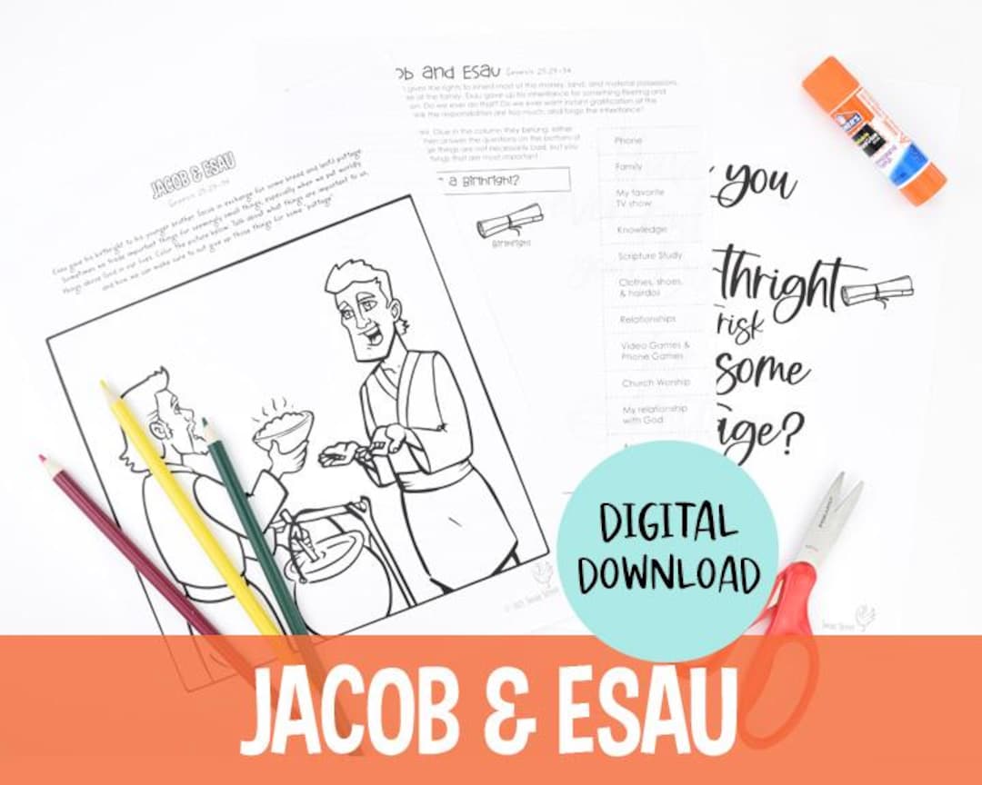 Jacob and Esau Bible Activity Printable Craft for Kids Maze Worksheet ...