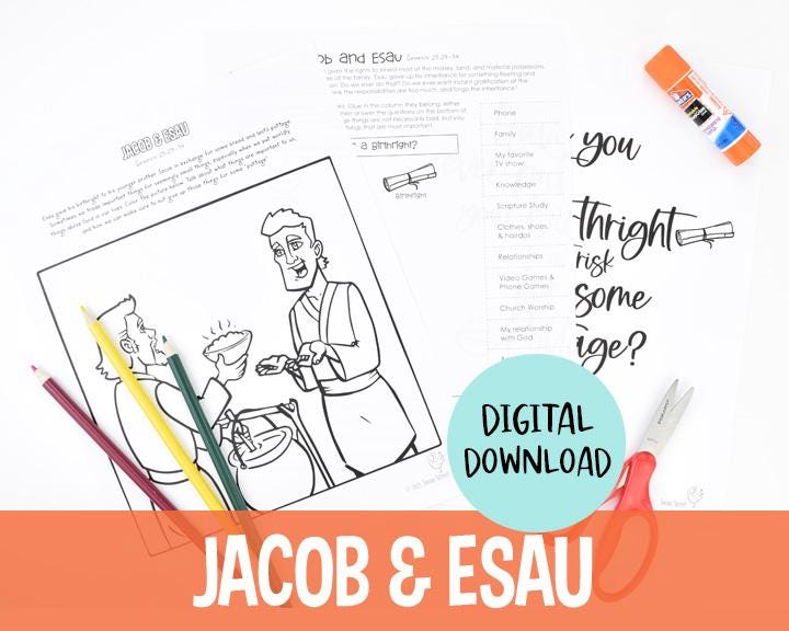 Jacob and Esau Bible Activity Printable Craft for Kids Maze Worksheet ...
