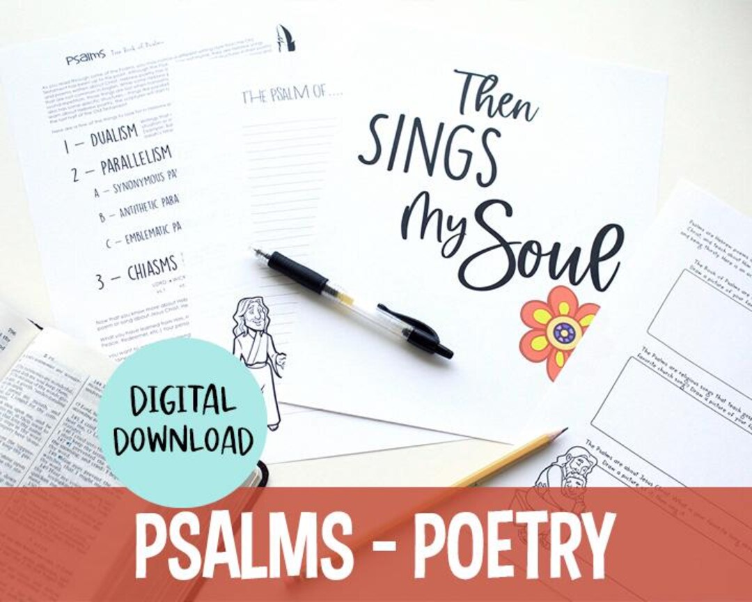 Psalms Hebrew Poetry Activity Printable Bible Kit for Kids and Teens ...