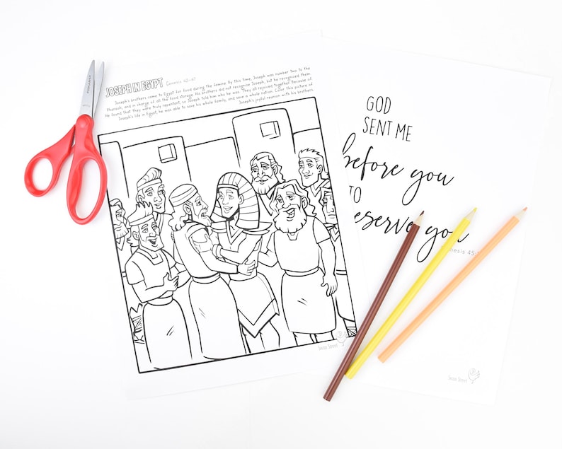 Joseph in Egypt Bible Activity Printable Forgiveness Lesson for Kids ...