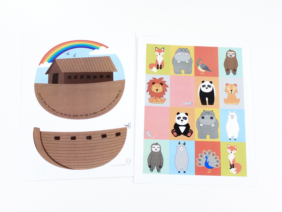Noah's Ark Matching Game Children's Bible Learning Activities for Youth ...