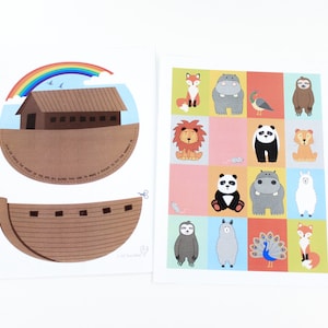 Noah's Ark Matching Game Children's Bible Learning Activities for Youth ...