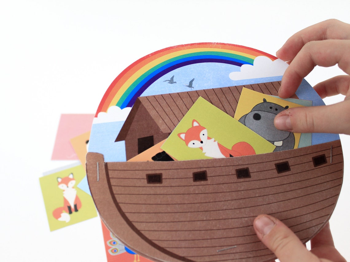Noah's Ark Matching Game Children's Bible Learning Activities for Youth ...
