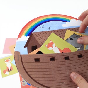 Noahs Ark Matching Game Printable Bible Memory Activity Sunday School ...
