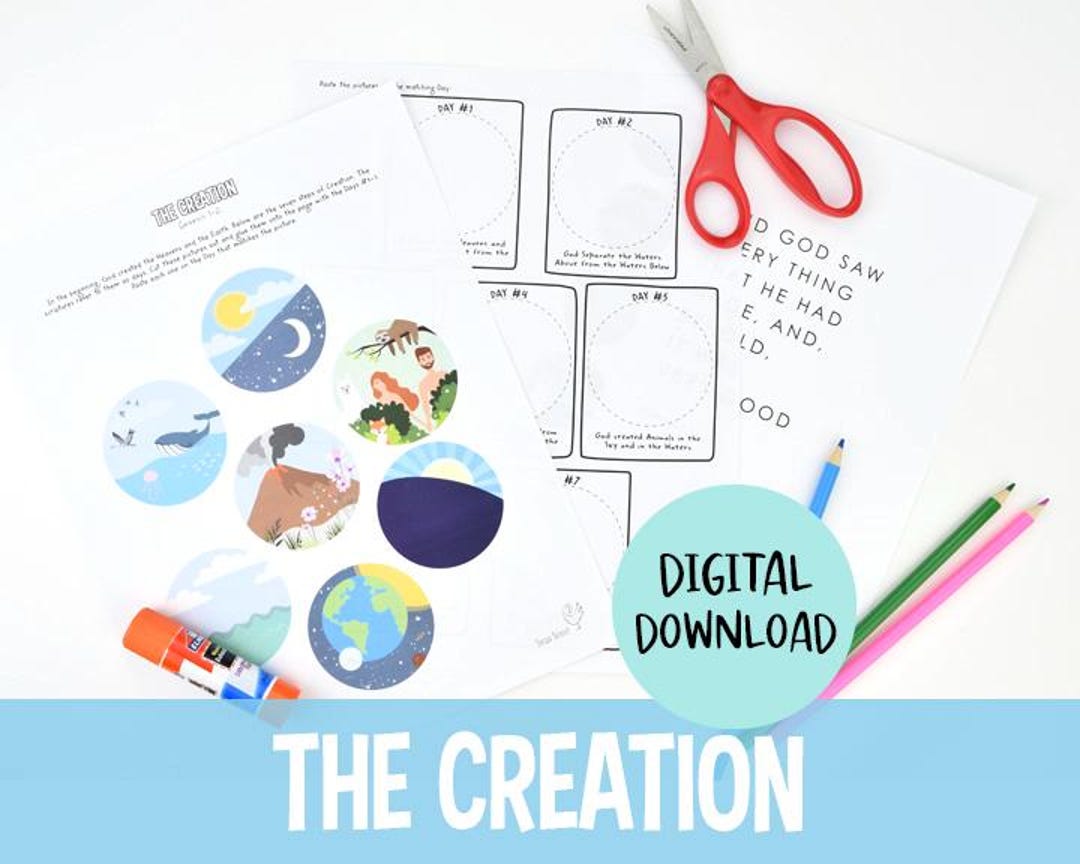 Creation Bible Activity Printable Old Testament Lesson for Kids Genesis ...