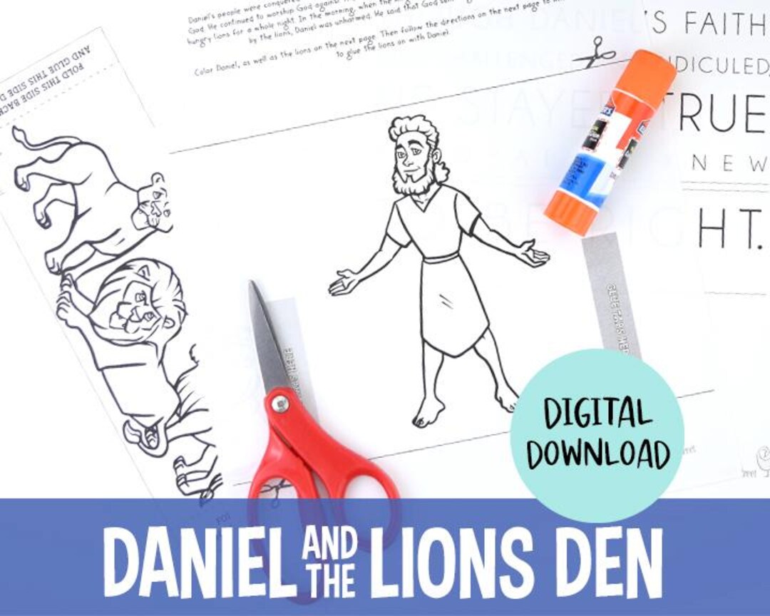 Daniel and Lions Den Craft for Kids Printable Bible Activity Coloring ...