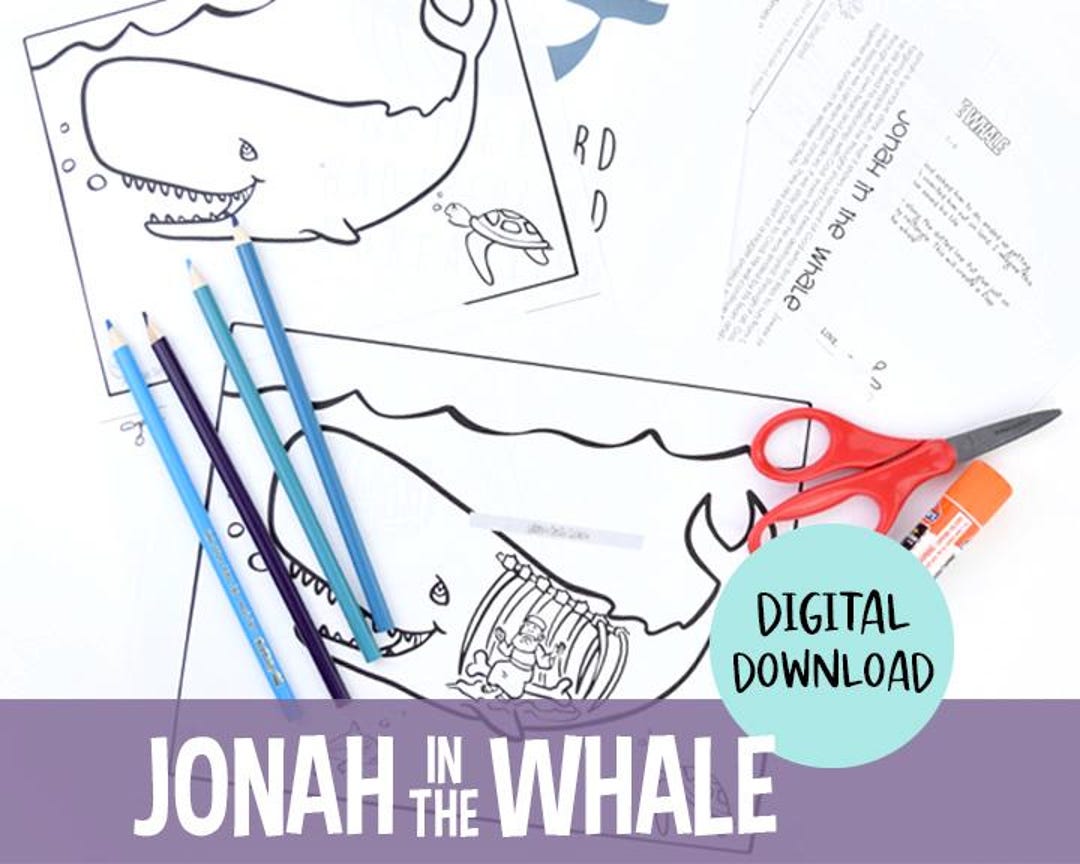 Jonah and the Whale Craft Printable Bible Story Activity Accordion ...