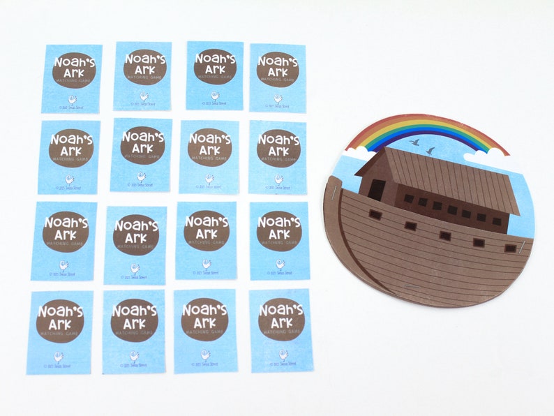 Noah's Ark Matching Game Children's Bible Learning Activities for Youth ...