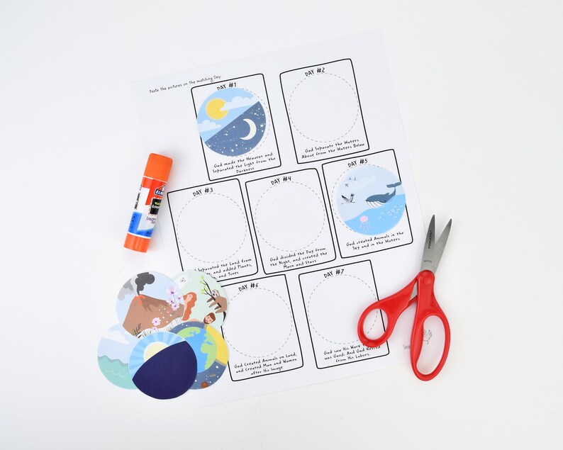 Creation Bible Activity Printable Old Testament Lesson for Kids Genesis ...