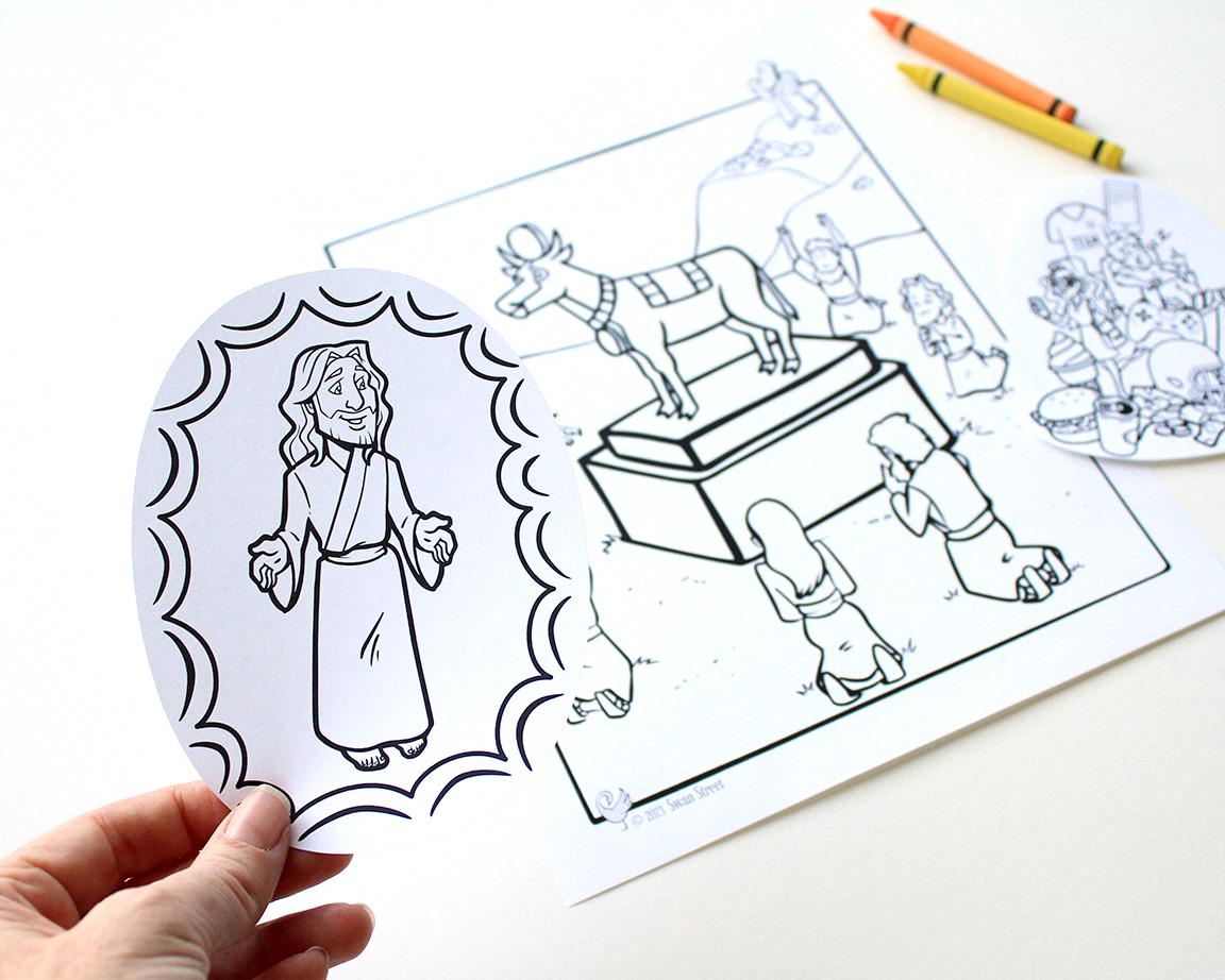 Golden Calf Bible Coloring Craft for Kids Printable Worship God Not ...