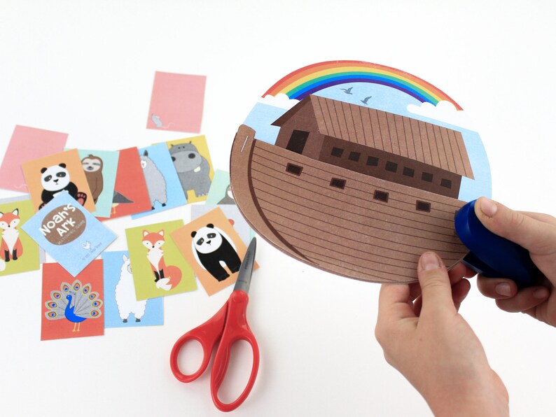 Noahs Ark Matching Game Printable Bible Memory Activity Sunday School ...