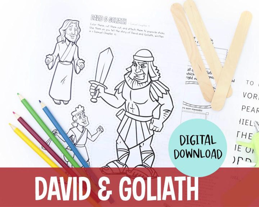 David and Goliath Craft for Kids | Bible Story Puppets | Faith Lessons ...
