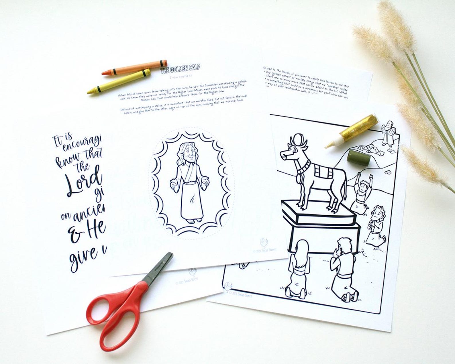 Golden Calf Bible Coloring Craft for Kids Printable Worship God Not ...