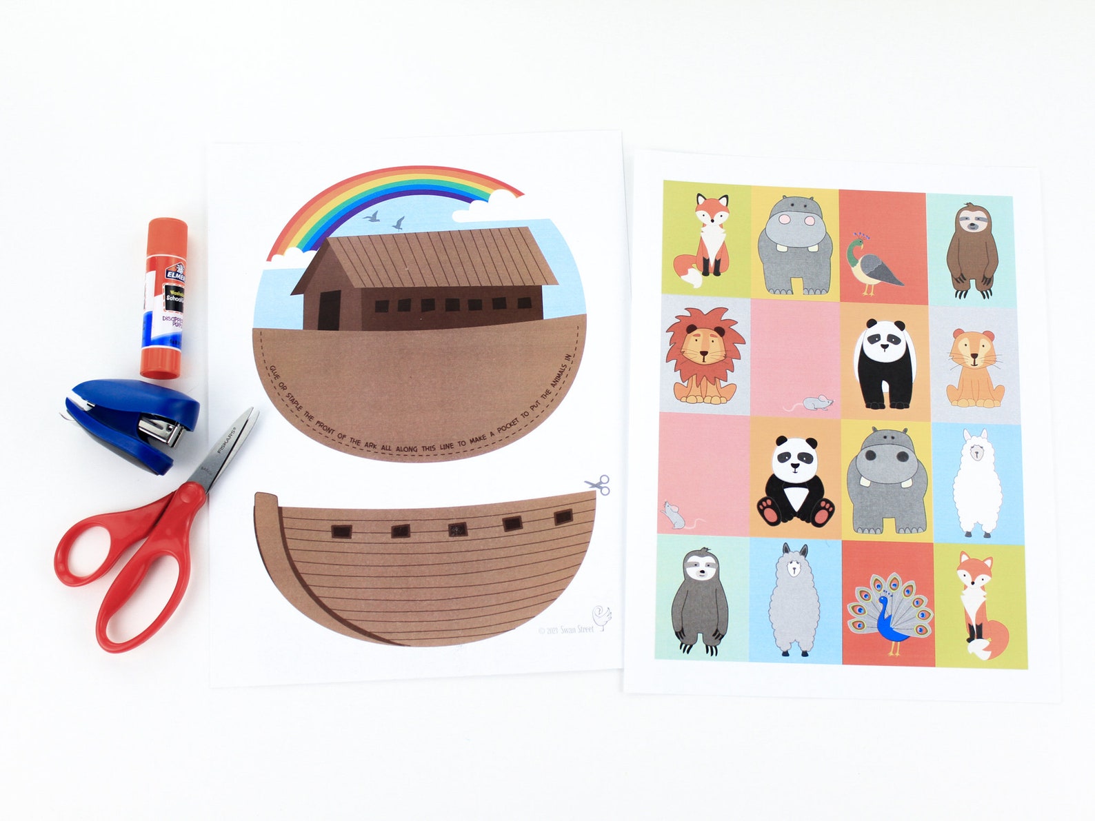 Noah's Ark Matching Game Children's Bible Learning Activities for Youth ...