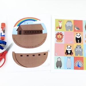 Noahs Ark Matching Game Printable Bible Memory Activity Sunday School ...