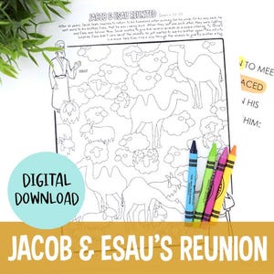 Jacob and Esau Bible Maze Activity for Kids Printable Forgiveness Craft ...