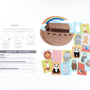 Noah's Ark Matching Game Children's Bible Learning Activities for Youth ...