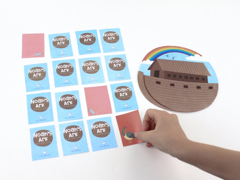 Noah's Ark Matching Game Children's Bible Learning Activities for Youth ...