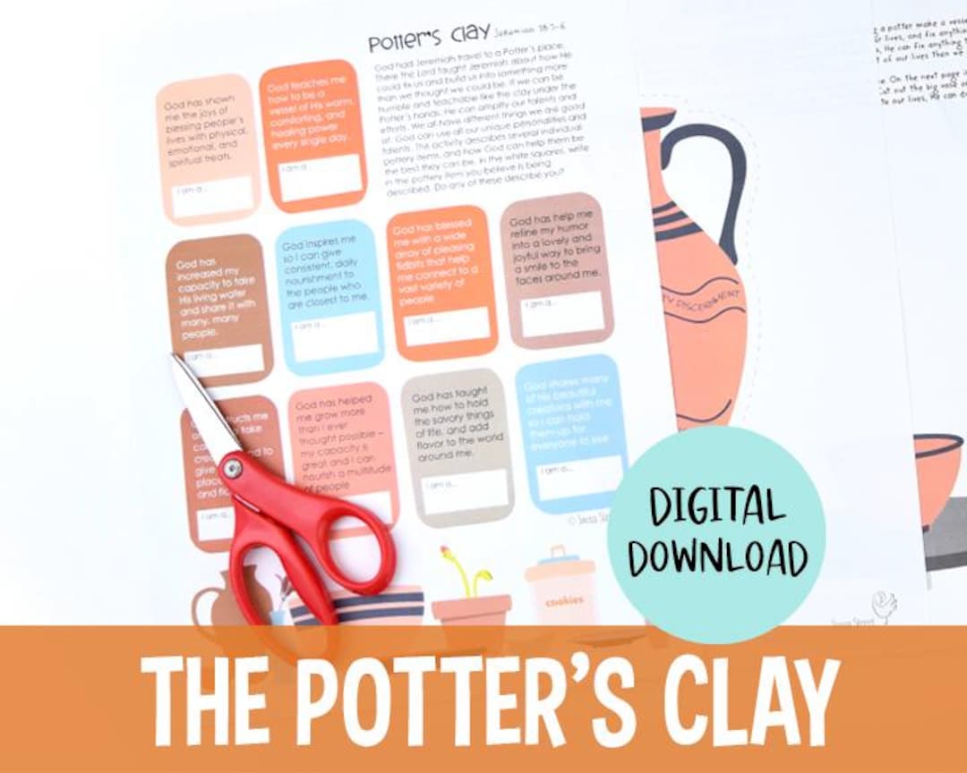 Potters Clay Bible Craft Printable Jeremiah 18 Lesson for Kids ...