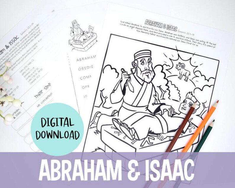 Abraham and Isaac Bible Craft Printable Worksheet Old Testament Lesson ...