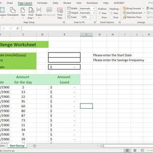 Savings Challenge Excel Worksheet - Etsy