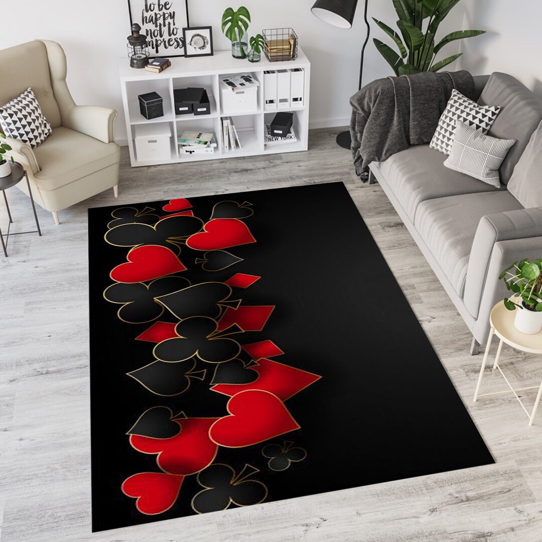 Poker Rug,playing Card Rug,heart Rug,ace Card Rug,living Room Rug,rug ...