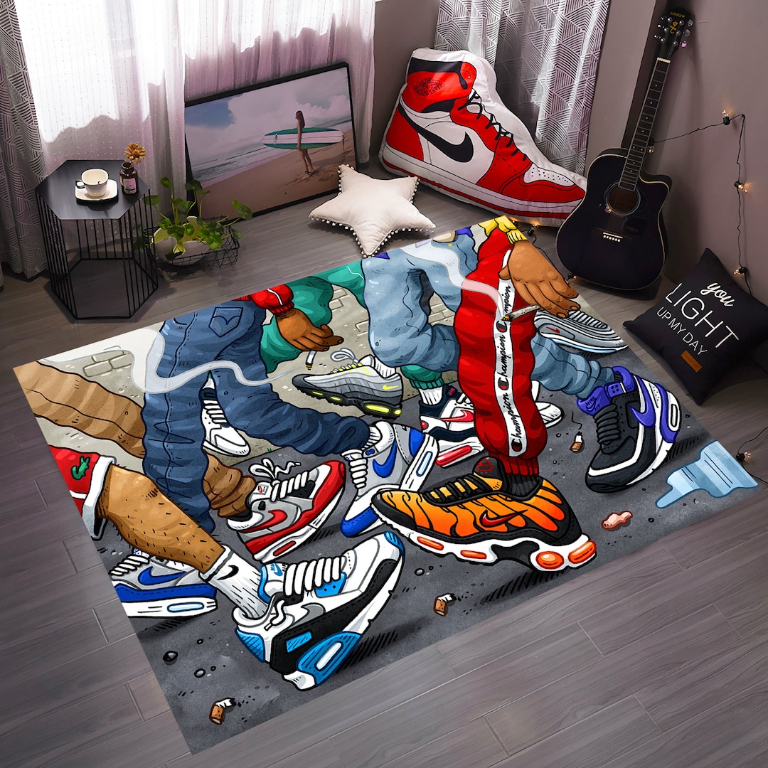 Sneakers Rug,street Art Rug,hypebeast Rug,shoes Rug,living Room Rug,rug ...