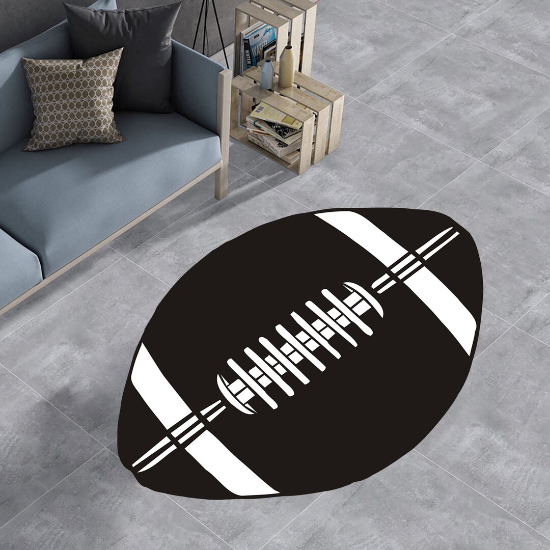 Football Ball Rug,football Lace Rug,custom Shaped Rug,living Room Rug ...