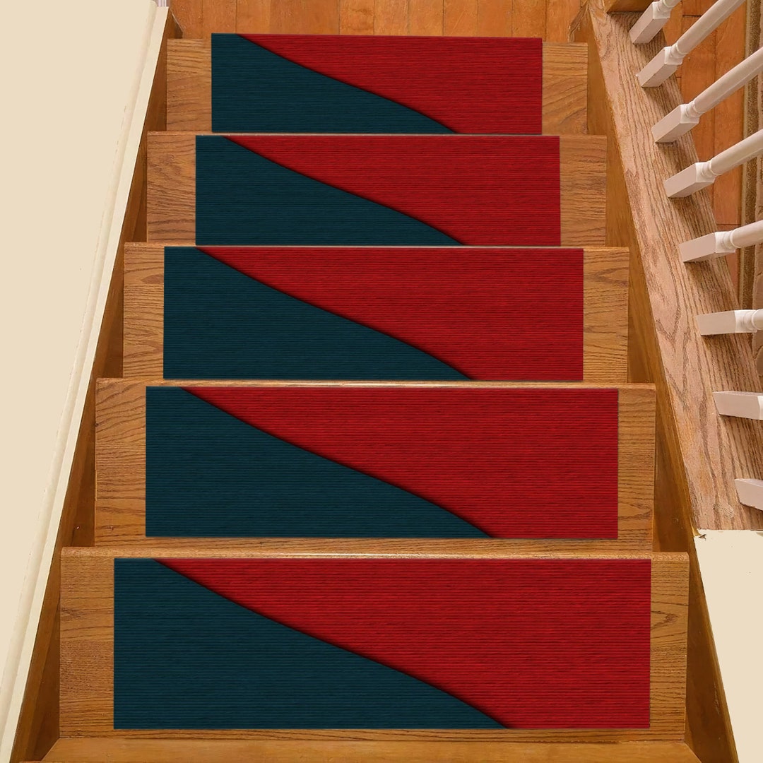 Abstract Stair Tread stair Treadred Stair Rugnon - Etsy