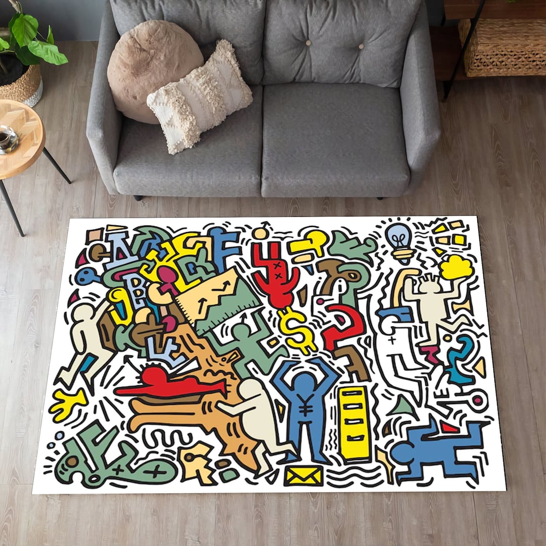Keith Haring Doodle,keith Haring Rug,dancingman Rug,living Room Rug ...