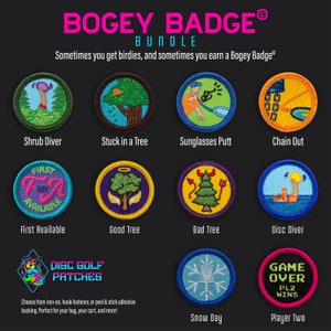 Bogey Badge Bundle: 1.5" Embroidered Disc Golf Patches - Etsy