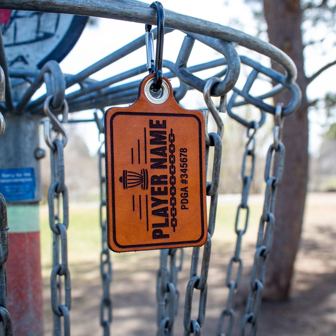 Disc Golf Patches - Custom Real Leather Name & Player Number Bag Tag ...