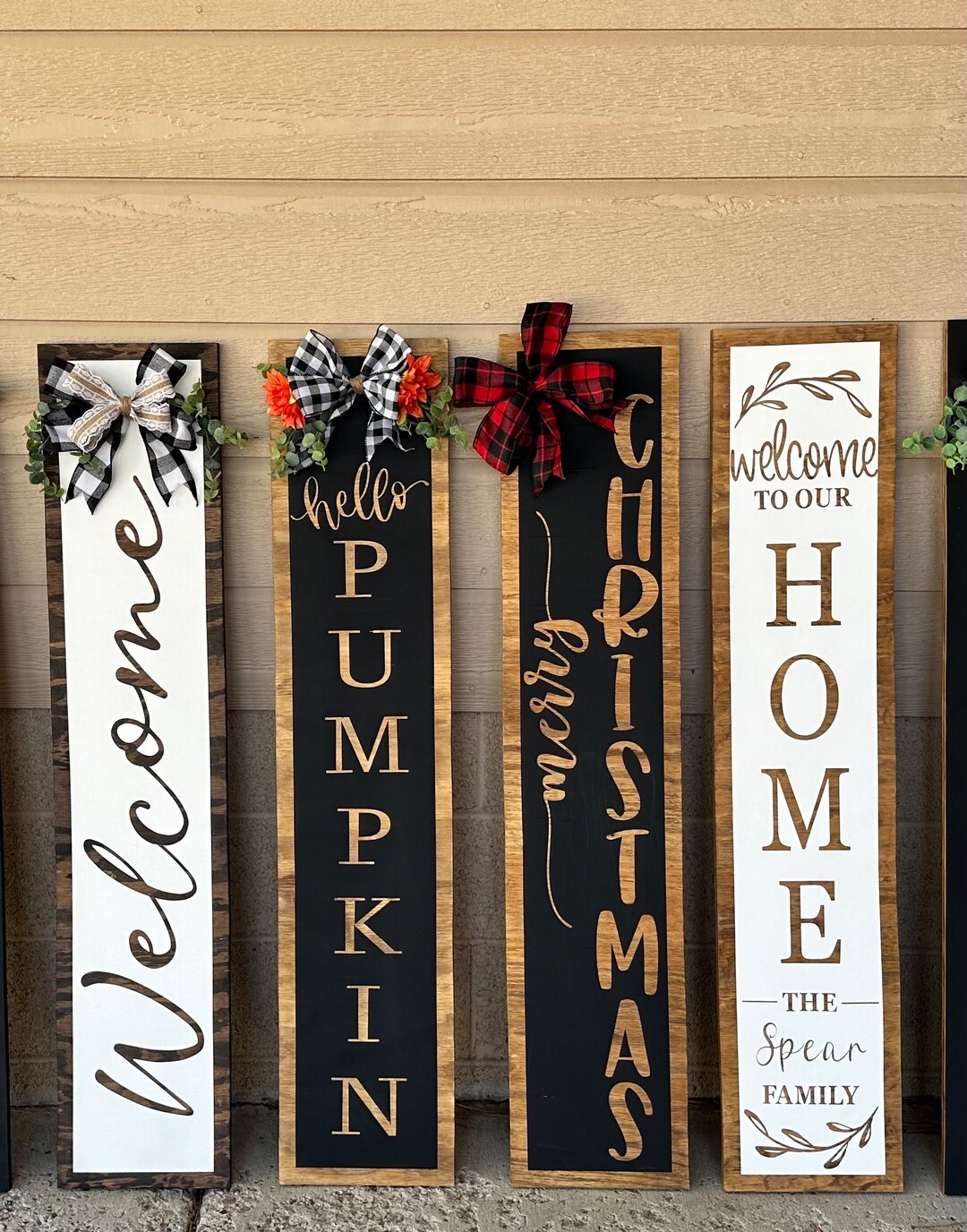 Merry Christmas Porch Sign Welcome Porch Leaner Christmas - Etsy