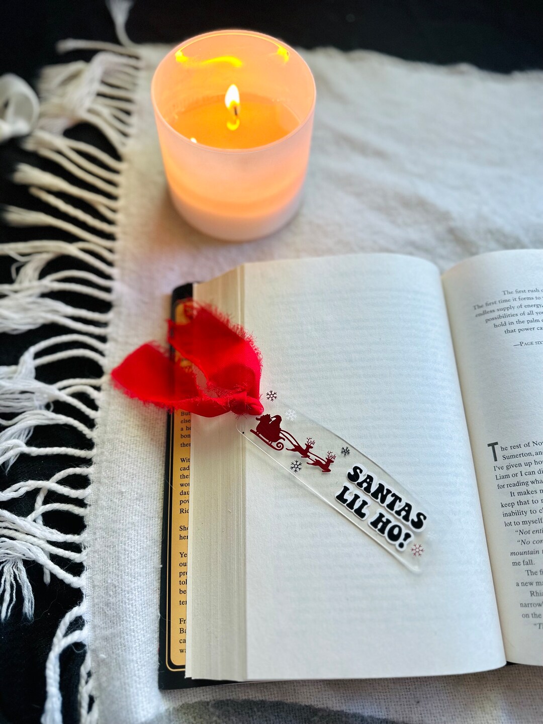 Christmas Bookmark, Santa Bookmark, Santas Lil Ho, Custom Bookmark ...