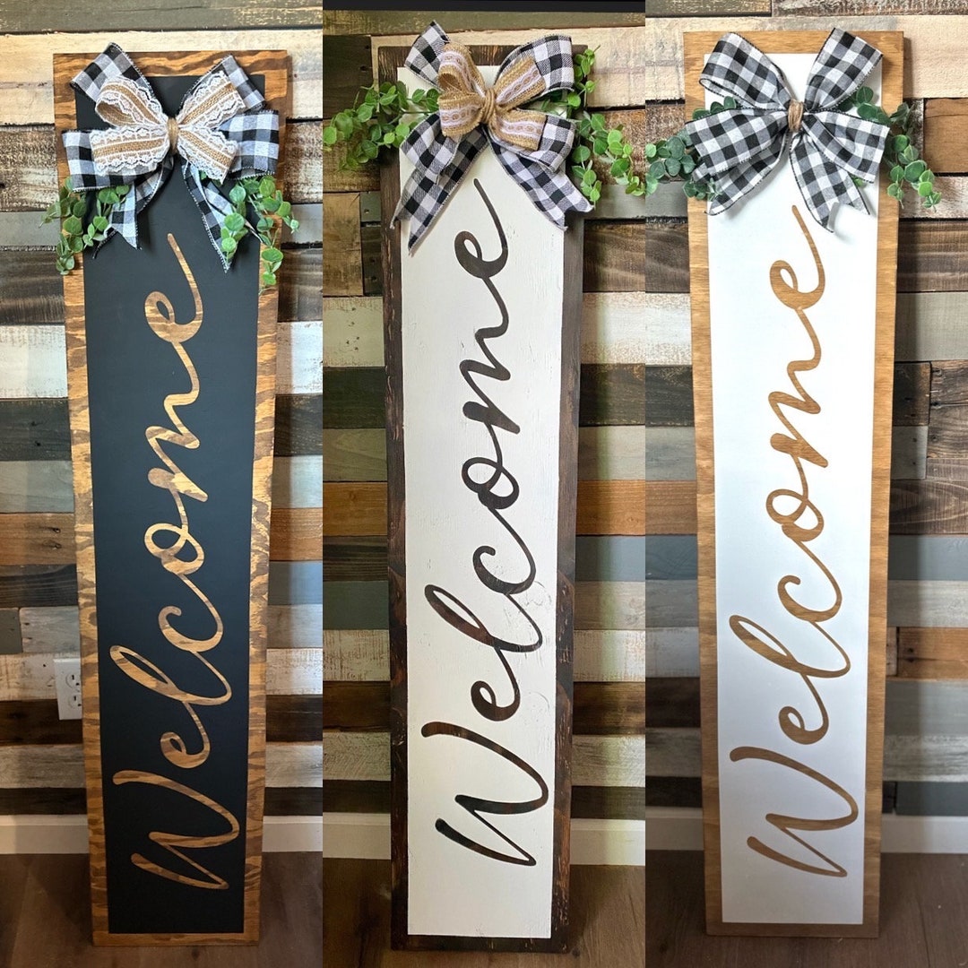 Welcome Porch Sign, Front Door Sign, Front Porch Sign, Door Leaner ...