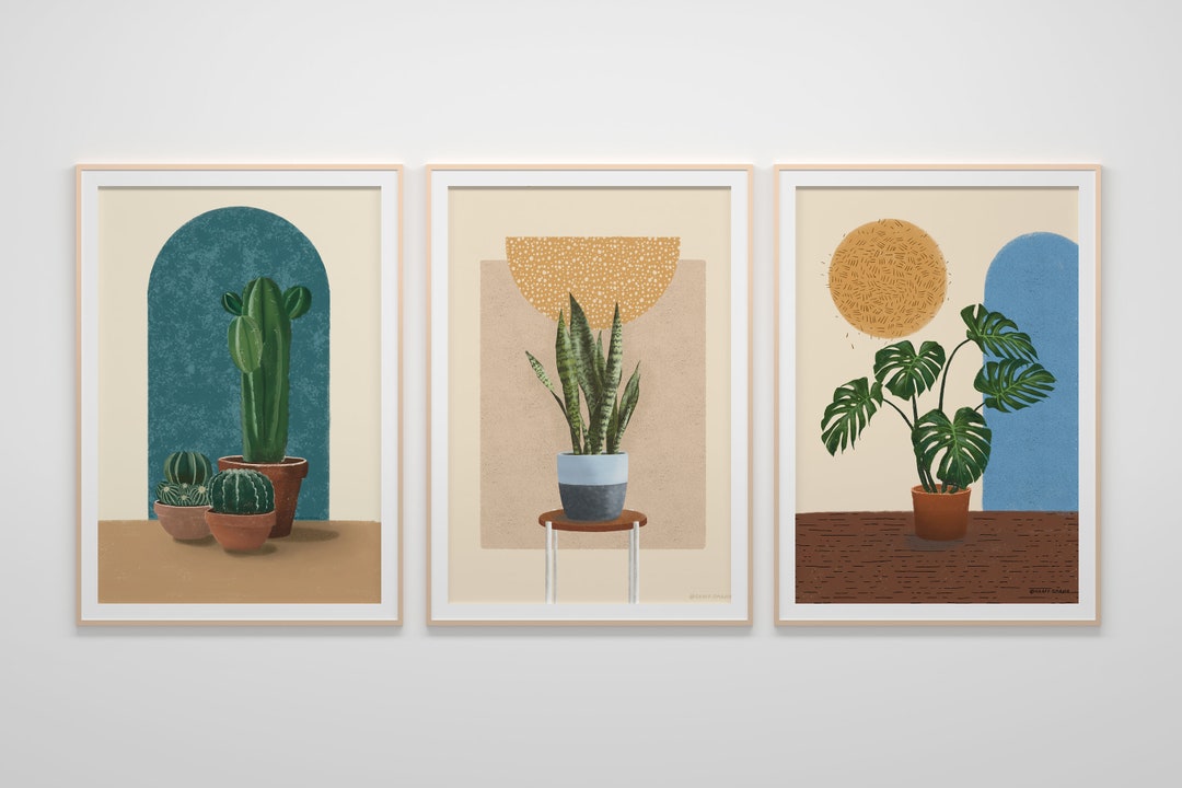 Botanical Poster Set Plant Art Digital Wall Decor Printable Gallery ...