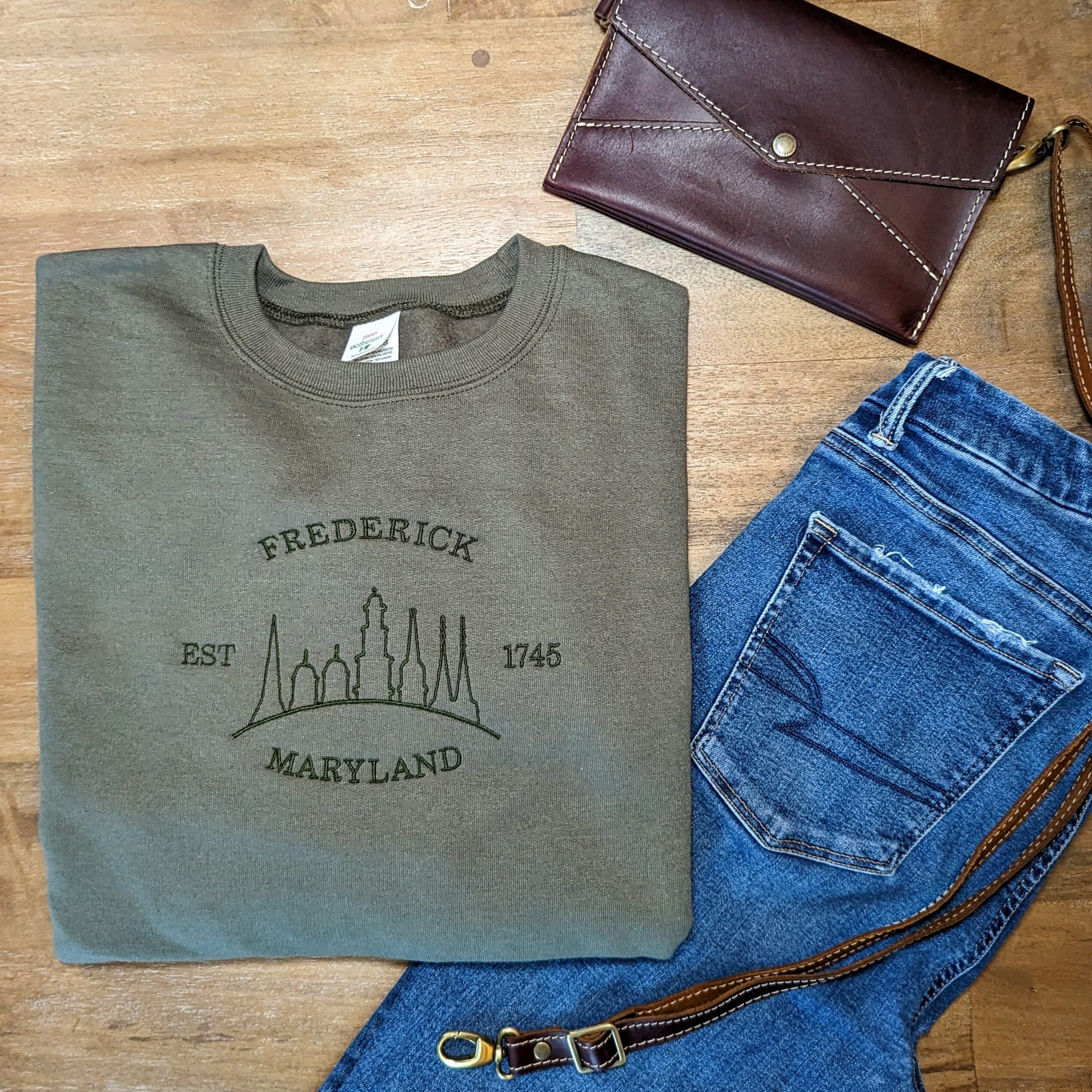 Embroidered Frederick, Maryland Skyline Sweatshirt | MD State Pride ...