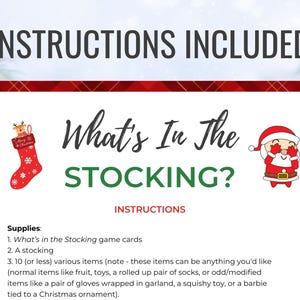 Whats in the Stocking Christmas Game Printable Christmas Game Christmas ...